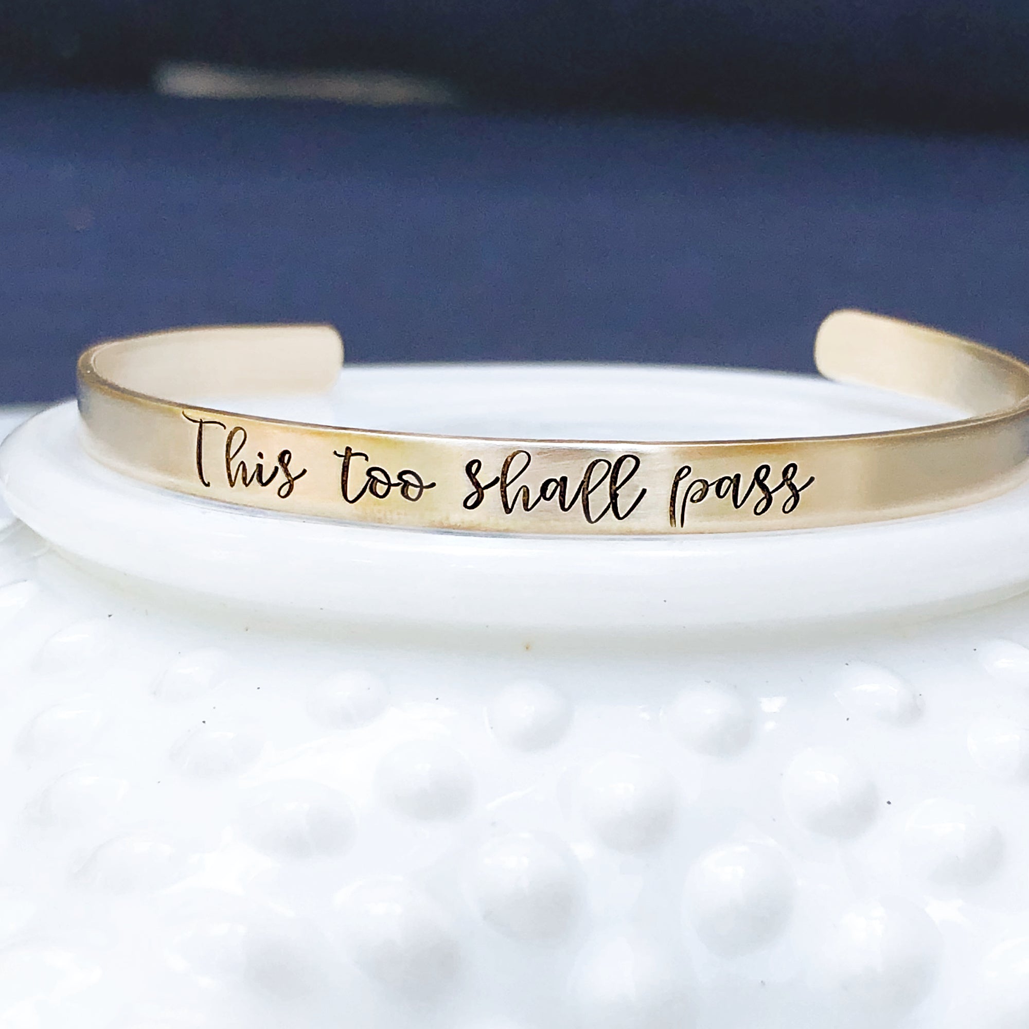 This Too Shall Pass Skinny Stacking Bracelet – Threelittlepixies